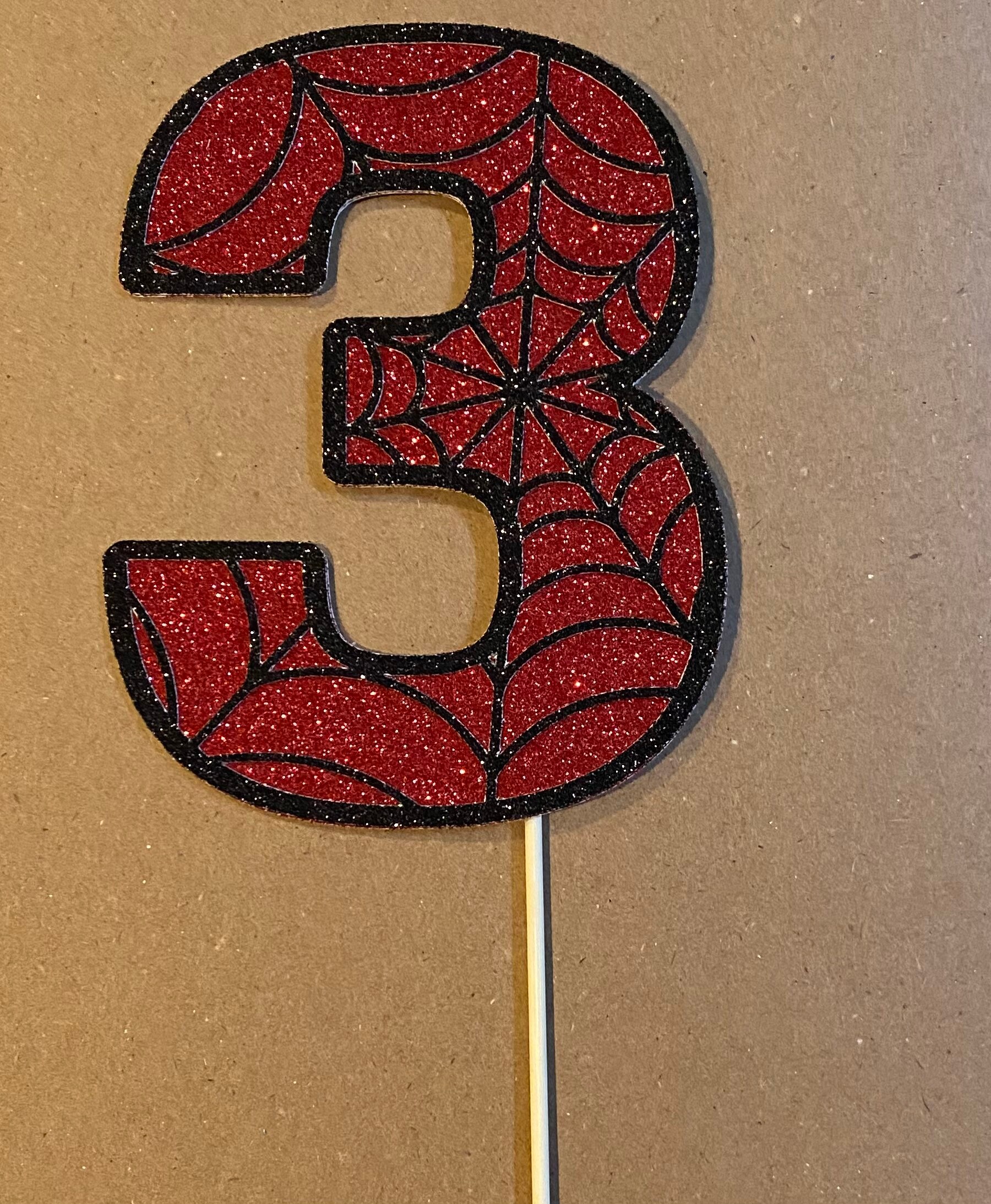 Personalized Spider Birthday Cake Topper. Glitter Cardstock - Etsy