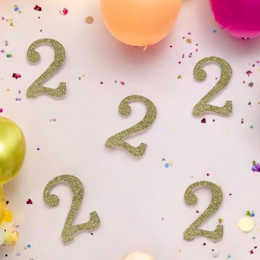 Number 2 Confetti Party Confetti Number 2 Cutout 2nd Birthday Confetti ...