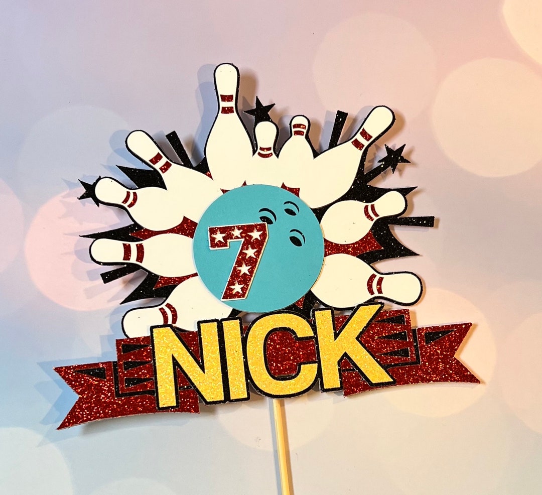 Personalized Bowling Cake Topper Birthday Cake Topper Bowling Birthday ...