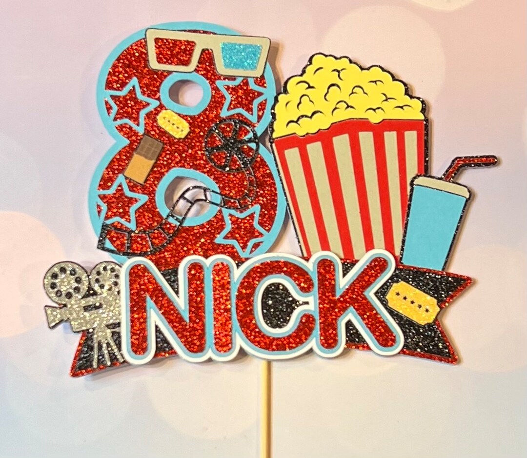 Personalized Movie Party Cake Topper Movie Birthday Cake Topper Movie ...