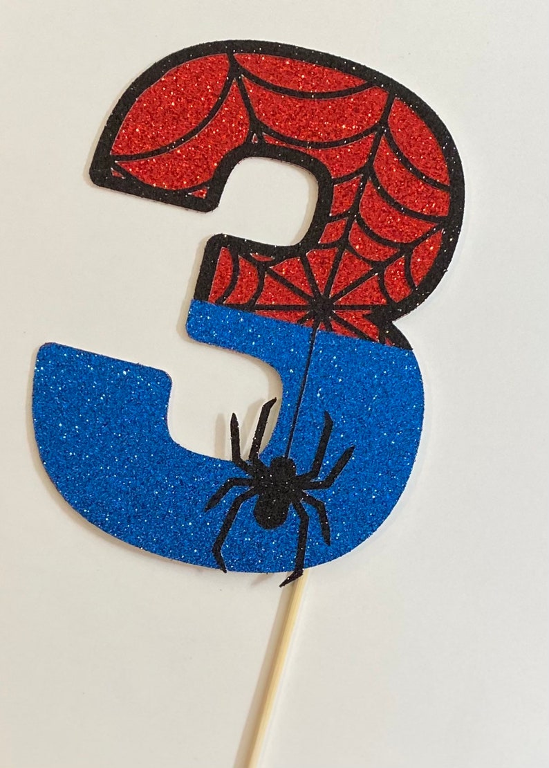 Personalized Spider Birthday Cake Topper. Glitter Cardstock - Etsy