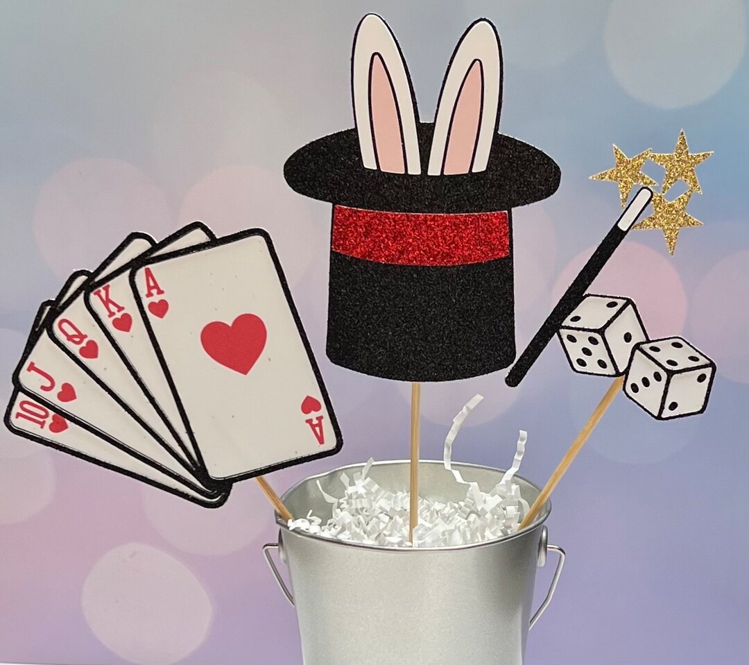Magic Centerpiece Set Magician Birthday- With or Without a Number - Etsy