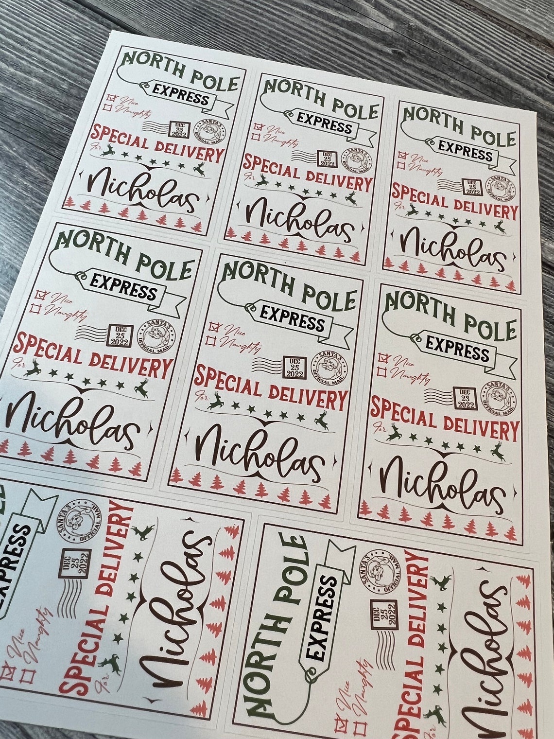 Personalized North Pole Christmas Gift Labels Santa Labels North Pole ...