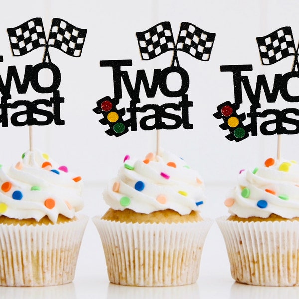 Two Fast Cupcake Topper - Etsy