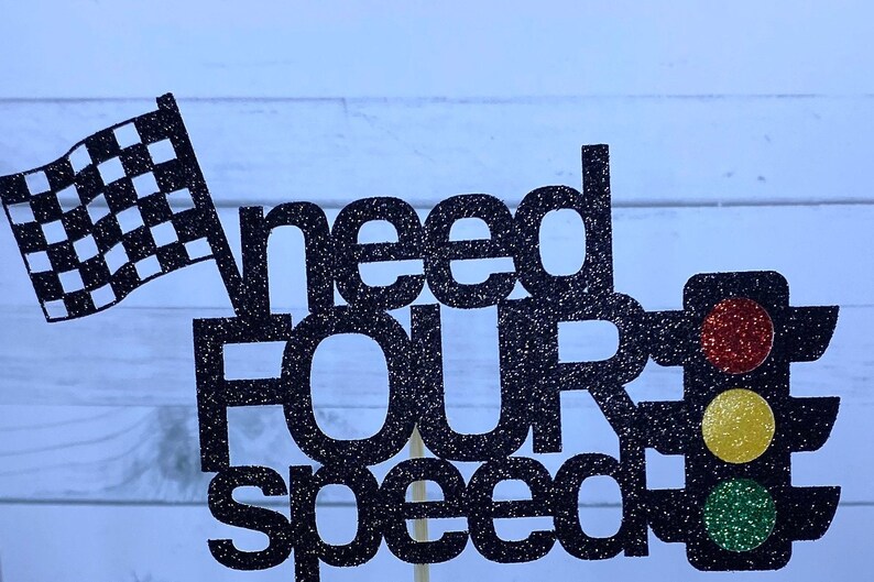 Fourth Birthday Cake Topper Needfourspeed Racing-4th | Etsy
