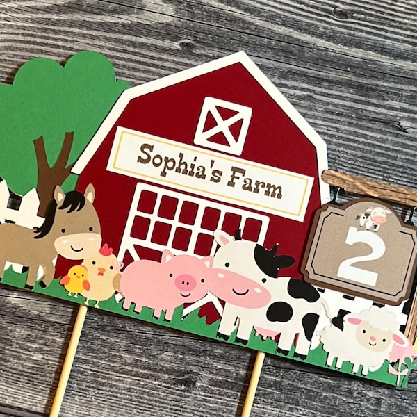 Farm Cake Topper - Etsy