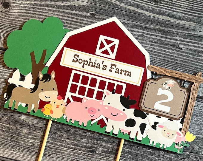 Farm Cake Topper Old Mcdonald Farm Cake Topper Farm Themed Party Decor ...