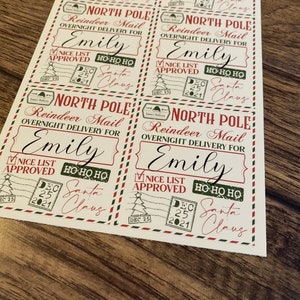 Personalized North Pole Christmas Gift Labels Santa Labels - Etsy
