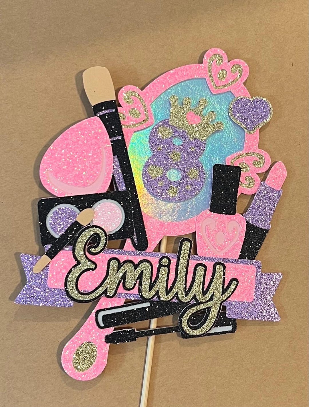 Makeup Cake Topper, Makeup Birthday Party, Makeup Party Cake Topper - Etsy