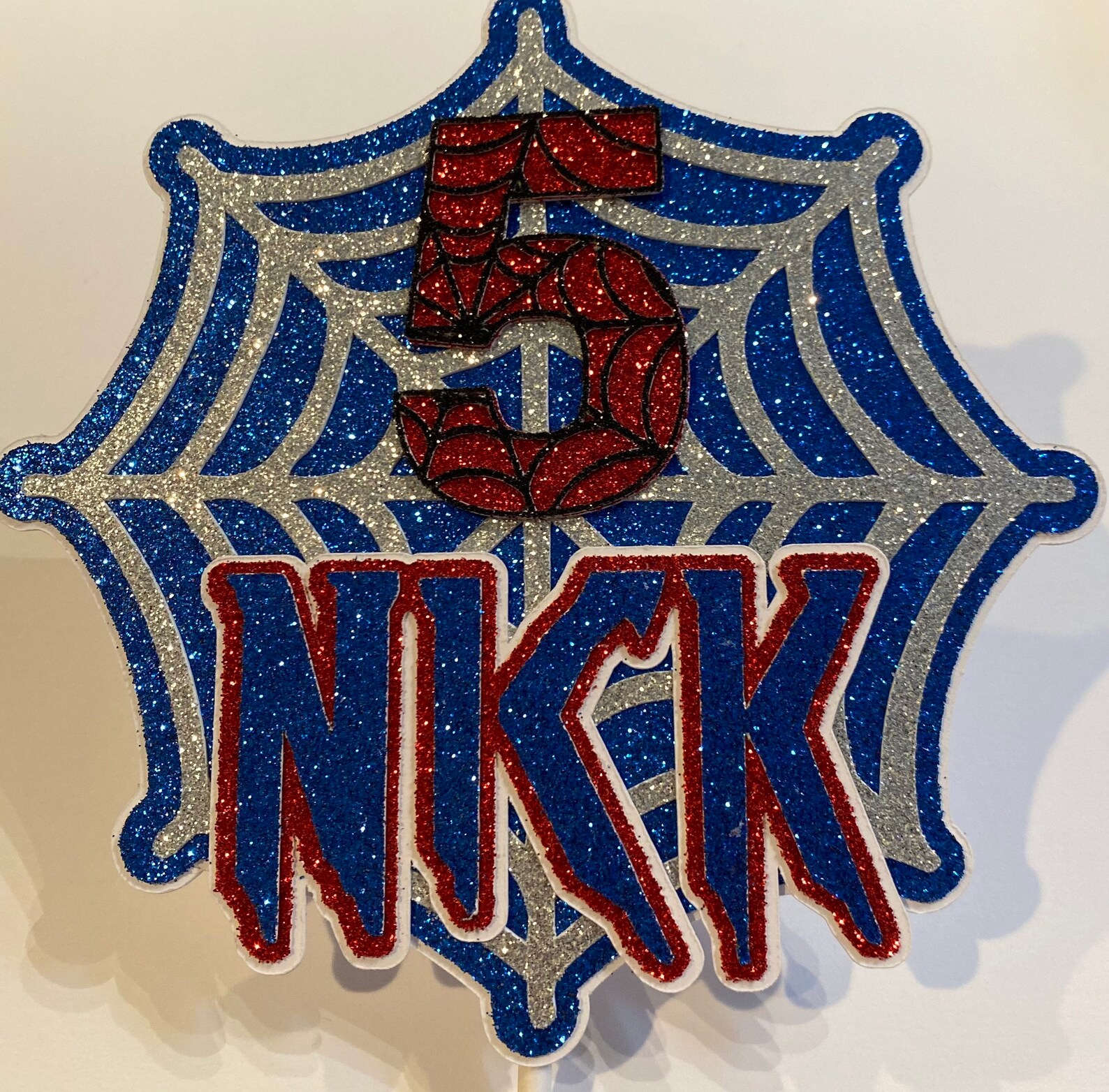 Spider Cake Topper. Glitter Cardstock Any Number and Name - Etsy