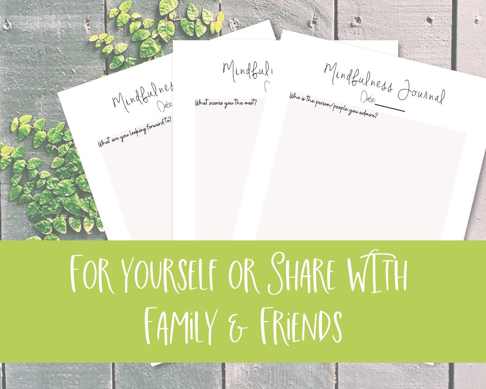 Printable Mindfulness Journal | 365 Journal Prompts - Etsy