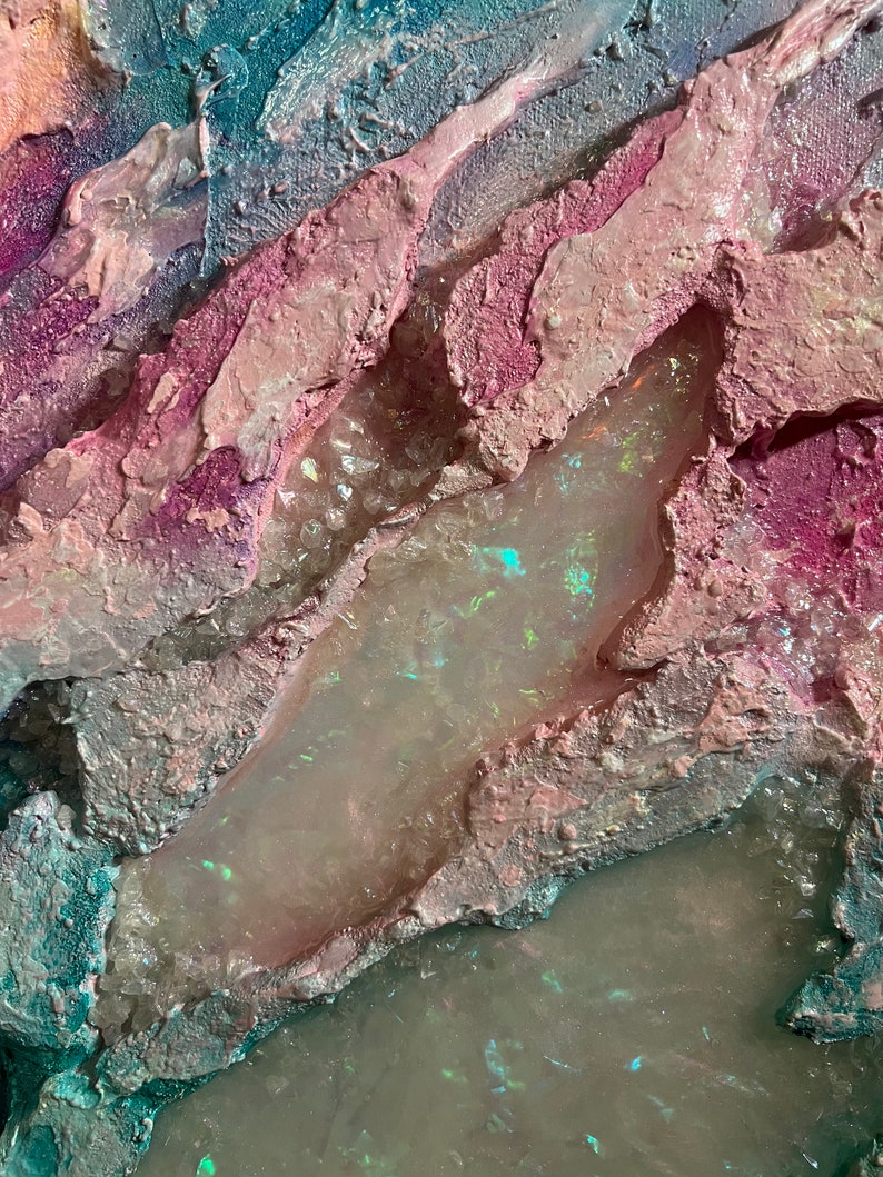 Textured Abstract Painting “the Opal Haven” | Pastel Colors and ...