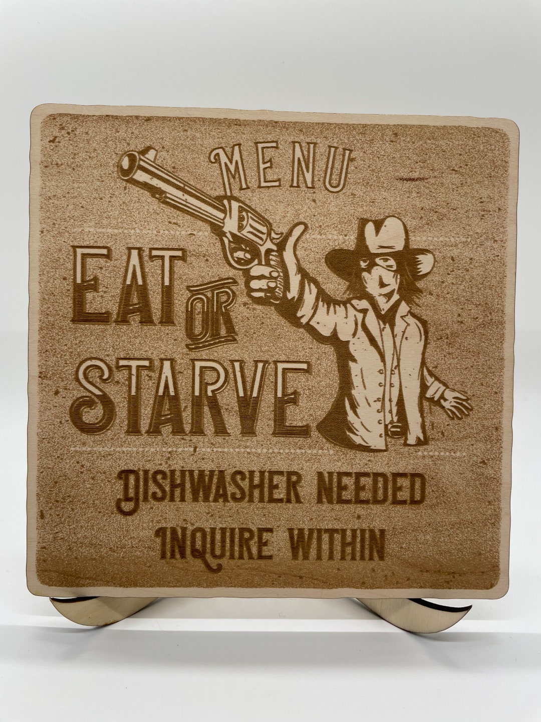 Eat or Starve - Menu - Western - Wall Art - Kitchen - Etsy