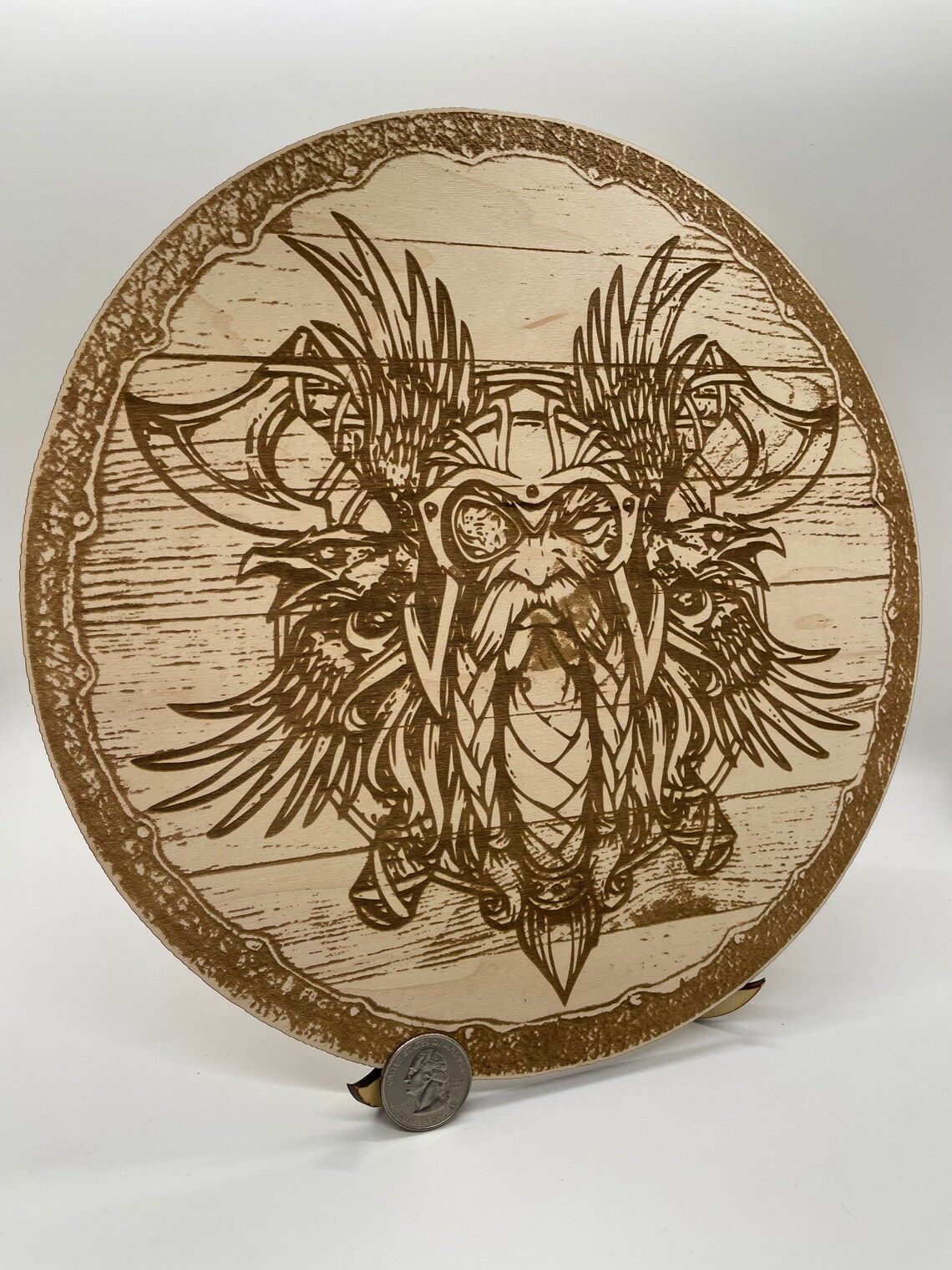 Odin Shield - Wood Engraving - Wall Art - Etsy