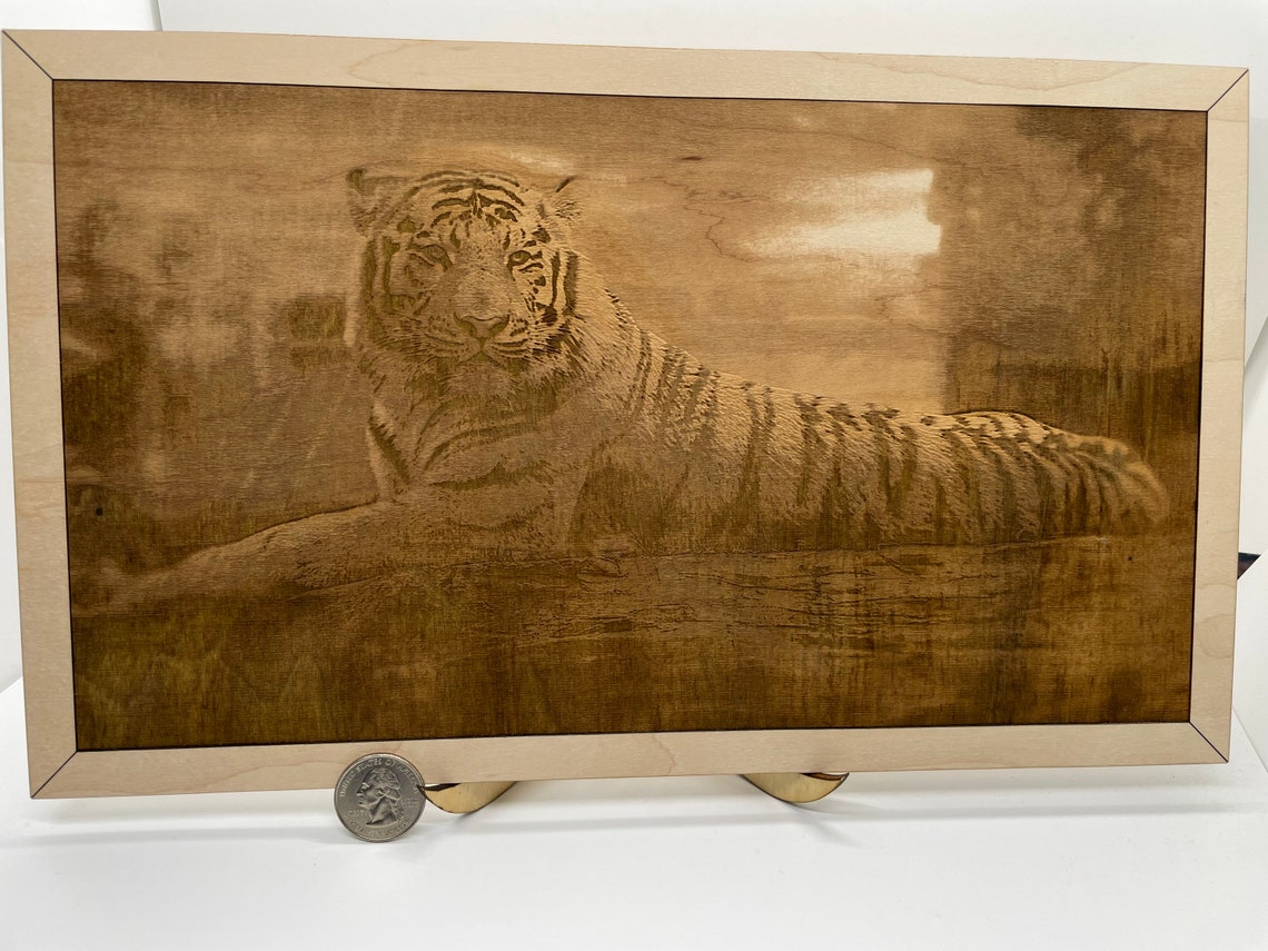Majestic Tiger Wood Engraving Wall Art - Etsy