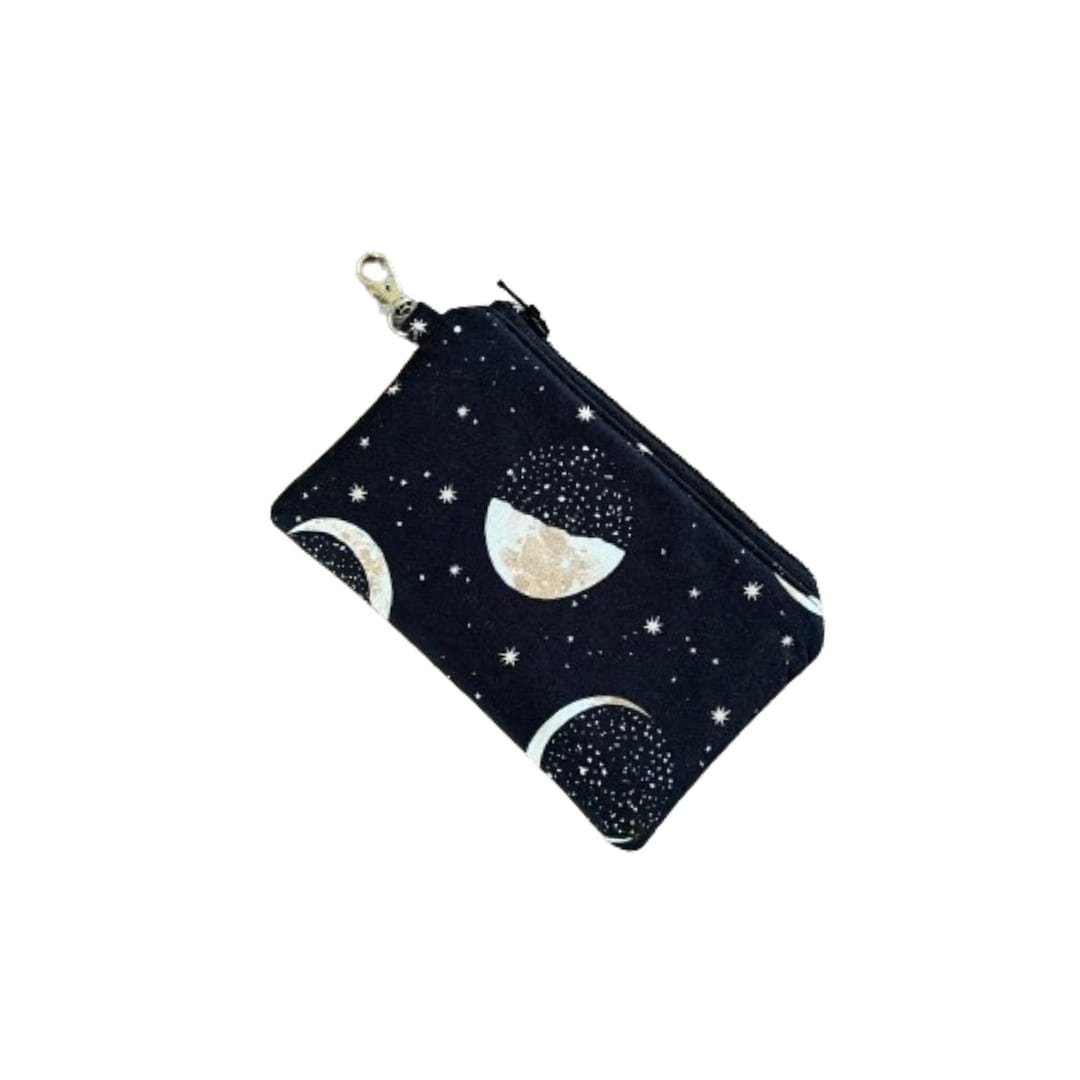 Moon Phases Small Coin Purse, Celestial Keychain Coin Pouch, Small ...