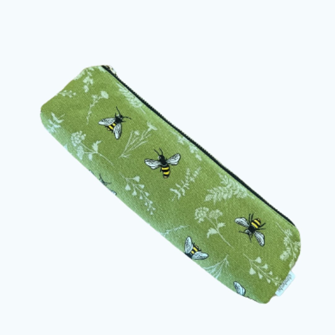 Green Pencil Case, Bee Pencil Pouch, Bees Pencil Bag, Honey Bee Pen ...