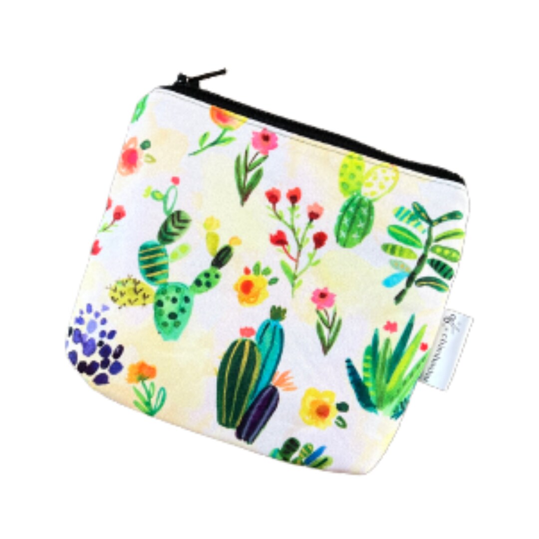 Succulents Period Bag, Sanitary Pad Pouch, Small Wet Bag, Cloth Pad Wet ...