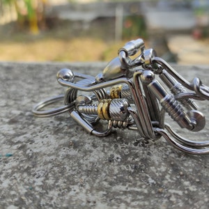 Motocycle Keychain, Motorcycle Key Chain,ctoom Handmade,wire Wrapped ...