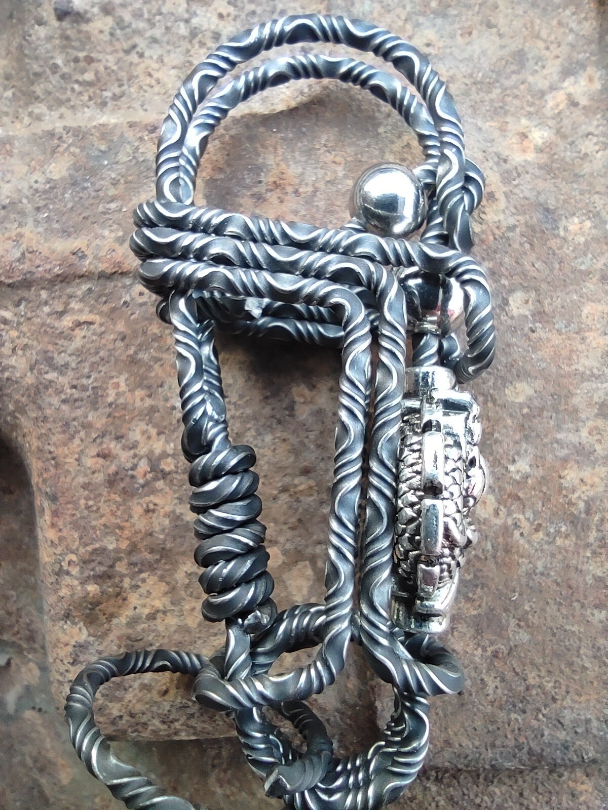 Damascus Steel Keychain DRAGON Personalized Keychain Custom - Etsy
