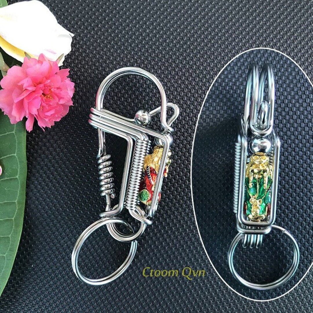 Handmade Penguin Keychain With Green Pixiu Beads - Etsy