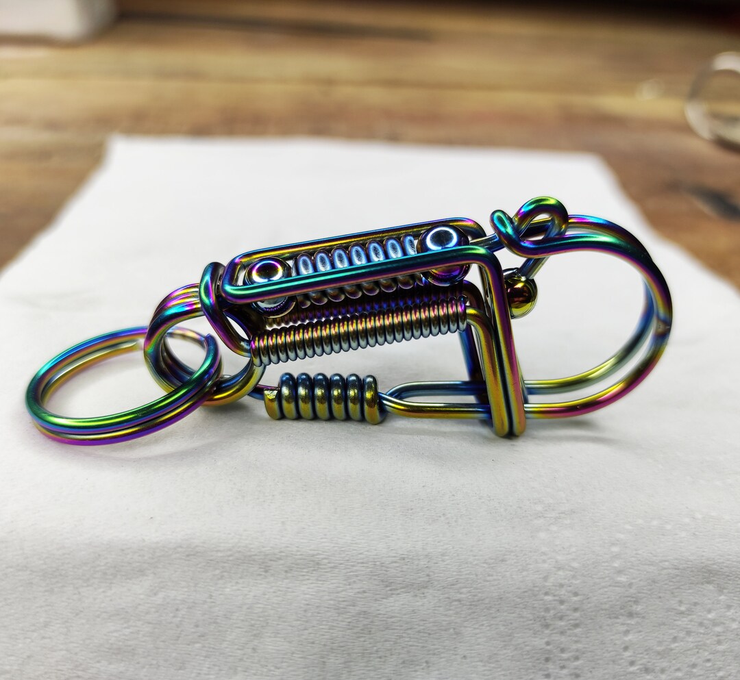 Carabiner Rainbow Keychain, Ctoom Keychain for Men, Handmade Wire ...