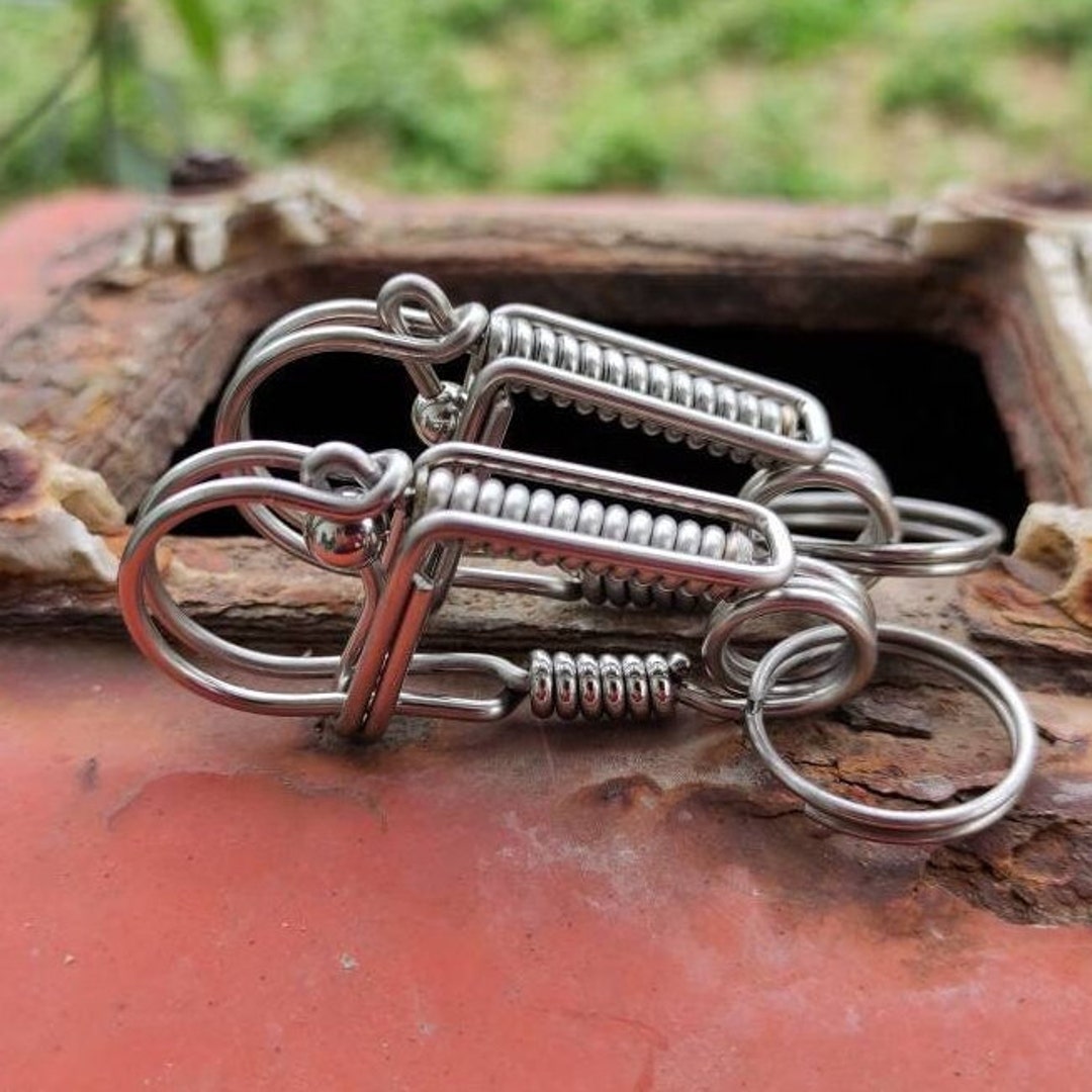 2pcs Handmade Biker Key Chains: Innovative Design, Stainless Steel Clip ...