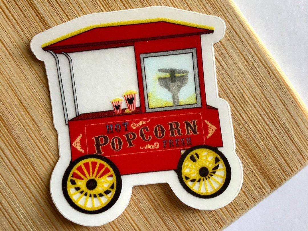 Disney Main Street Popcorn Cart Sticker, Transparent Vinyl - Etsy