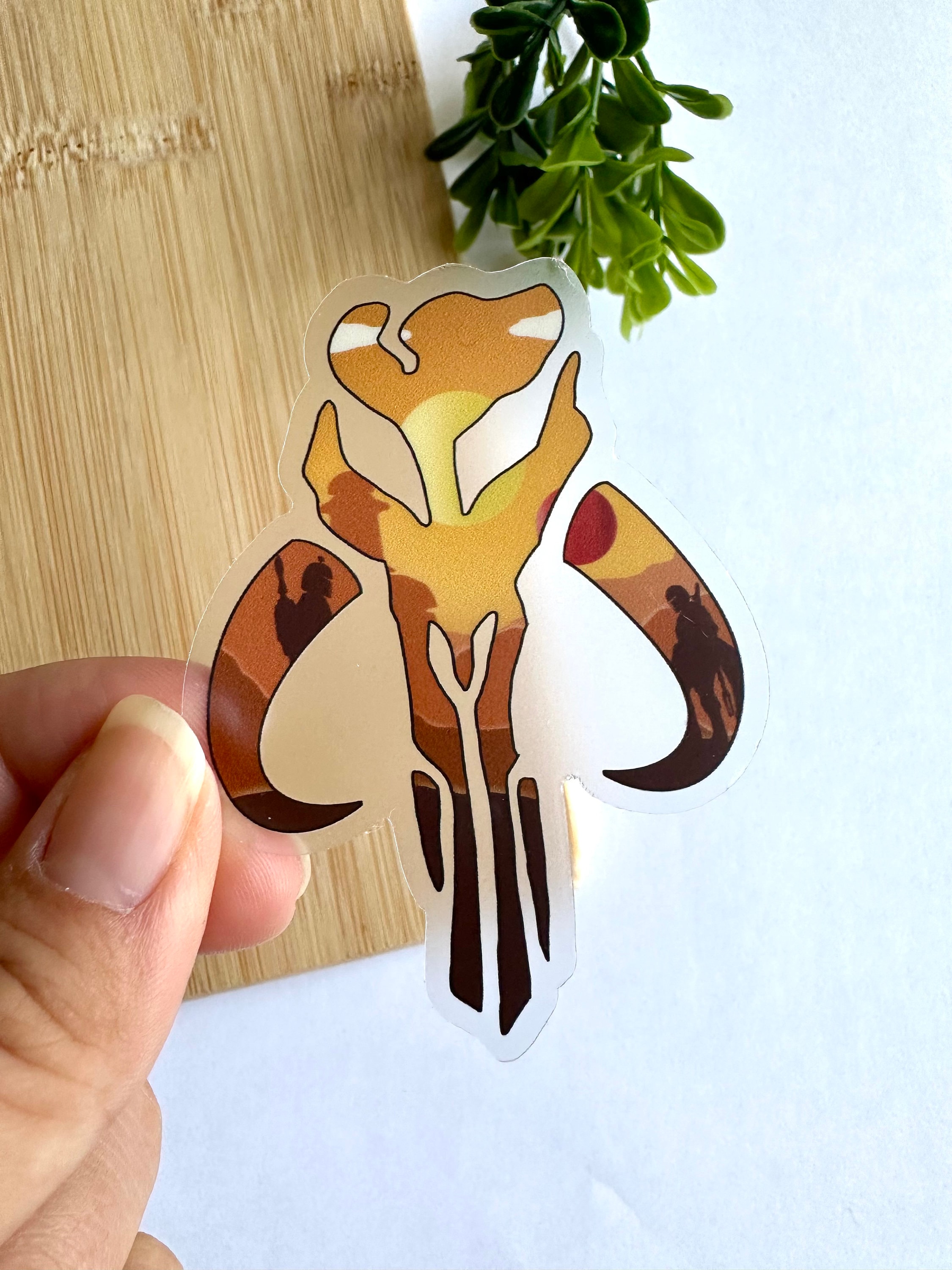 Mandalorian Mythosaur Skull Vinyl Sticker/ Boba Fett Din Djarin Star ...