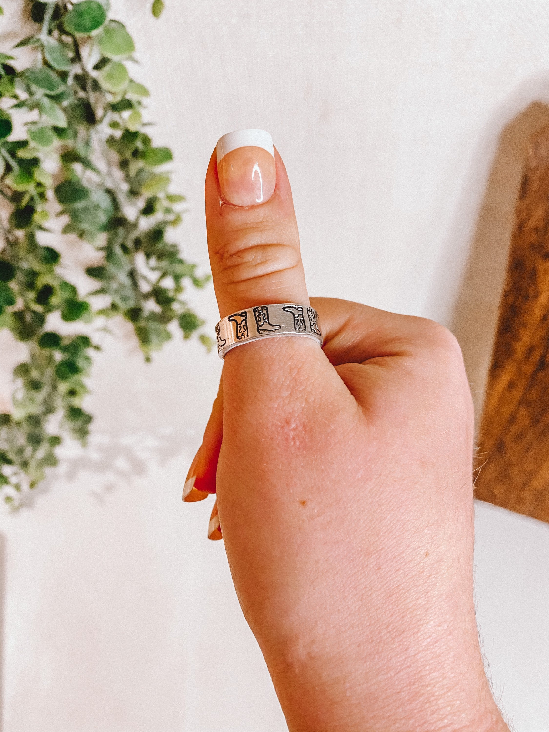 Stamped Cowboy Boot Ring - Etsy Australia