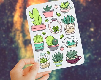 Cactus Sticker Sheet - Etsy