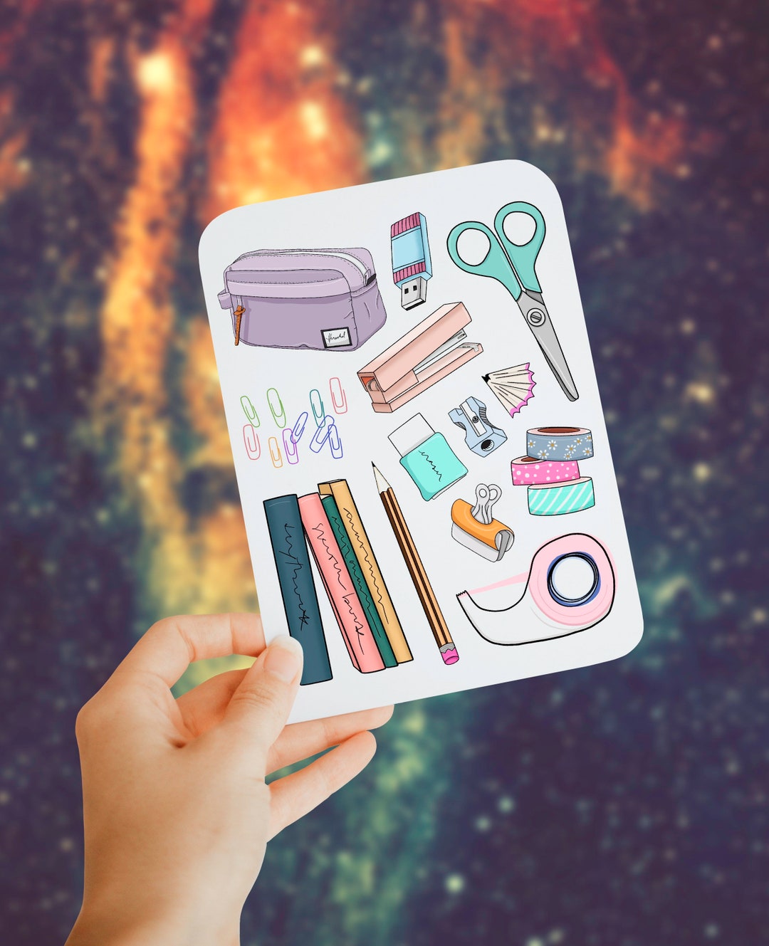 School Supplies Sticker Sheet - Etsy