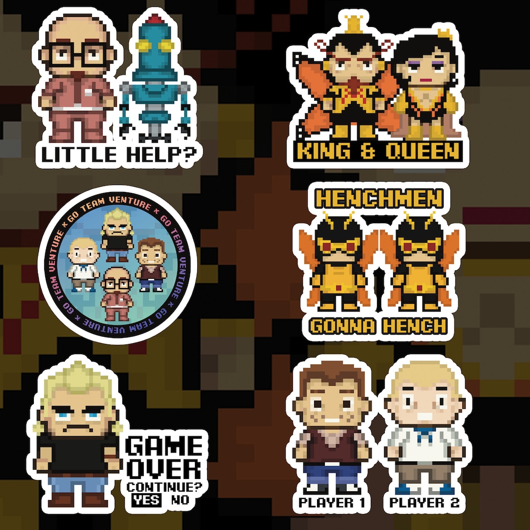 Pixel Venture Bros Vinyl Sticker Pack - Etsy