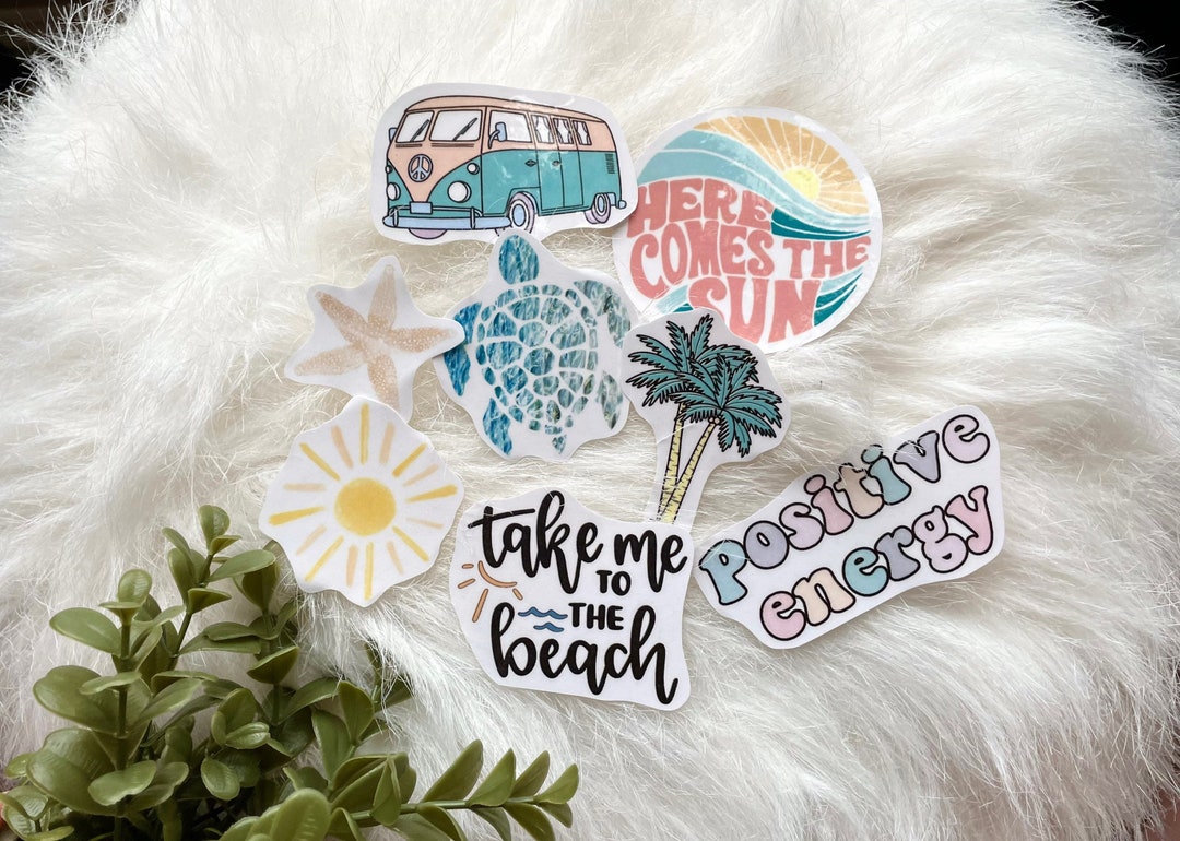 Aesthetic Beach Sticker Pack - Sticker Set, Sticker Bundle, Stickers ...
