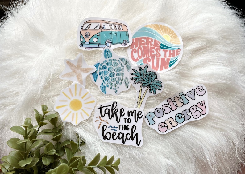 Aesthetic Beach Sticker Pack - Sticker Set, Sticker Bundle, Stickers ...
