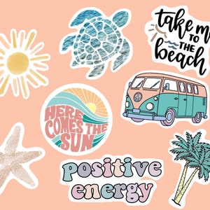 Aesthetic Beach Sticker Pack - Sticker Set, Sticker Bundle, Stickers ...