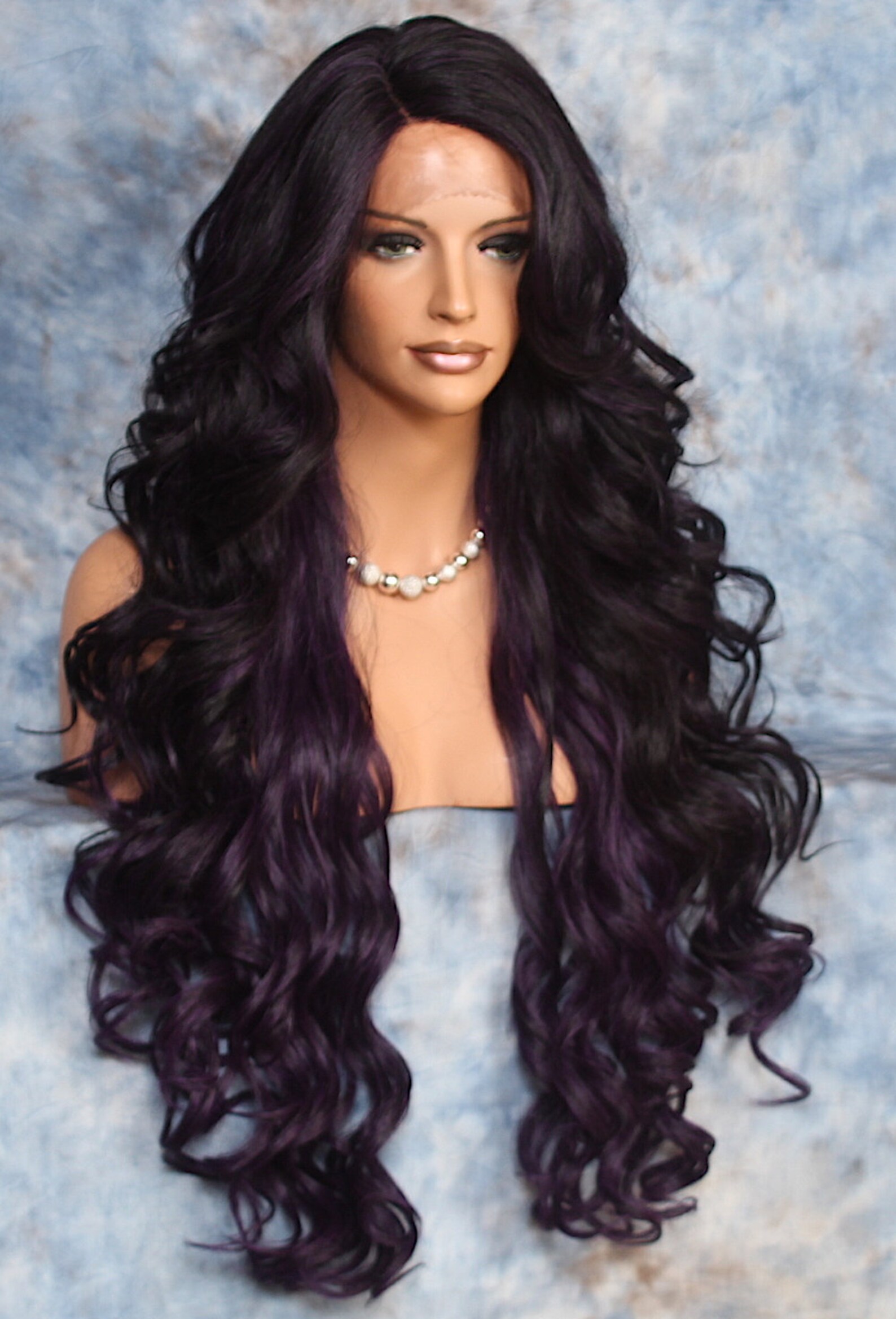 EXTRA LONG Human Hair Blend Lace Front Wig 38 Curly - Etsy