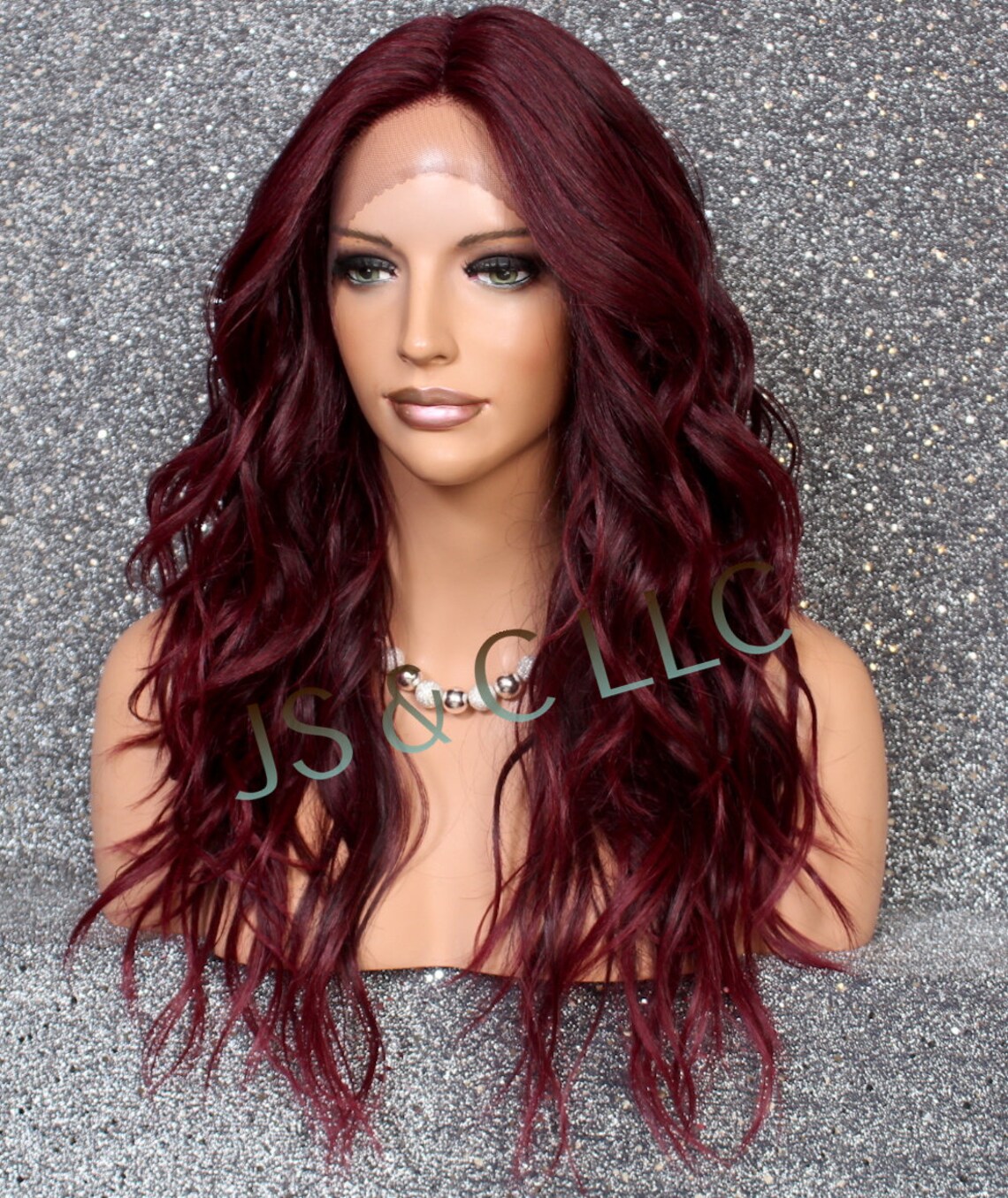 Human Hair Blend Wig Natural Relaxed Beachy Waves Burgundy - Etsy