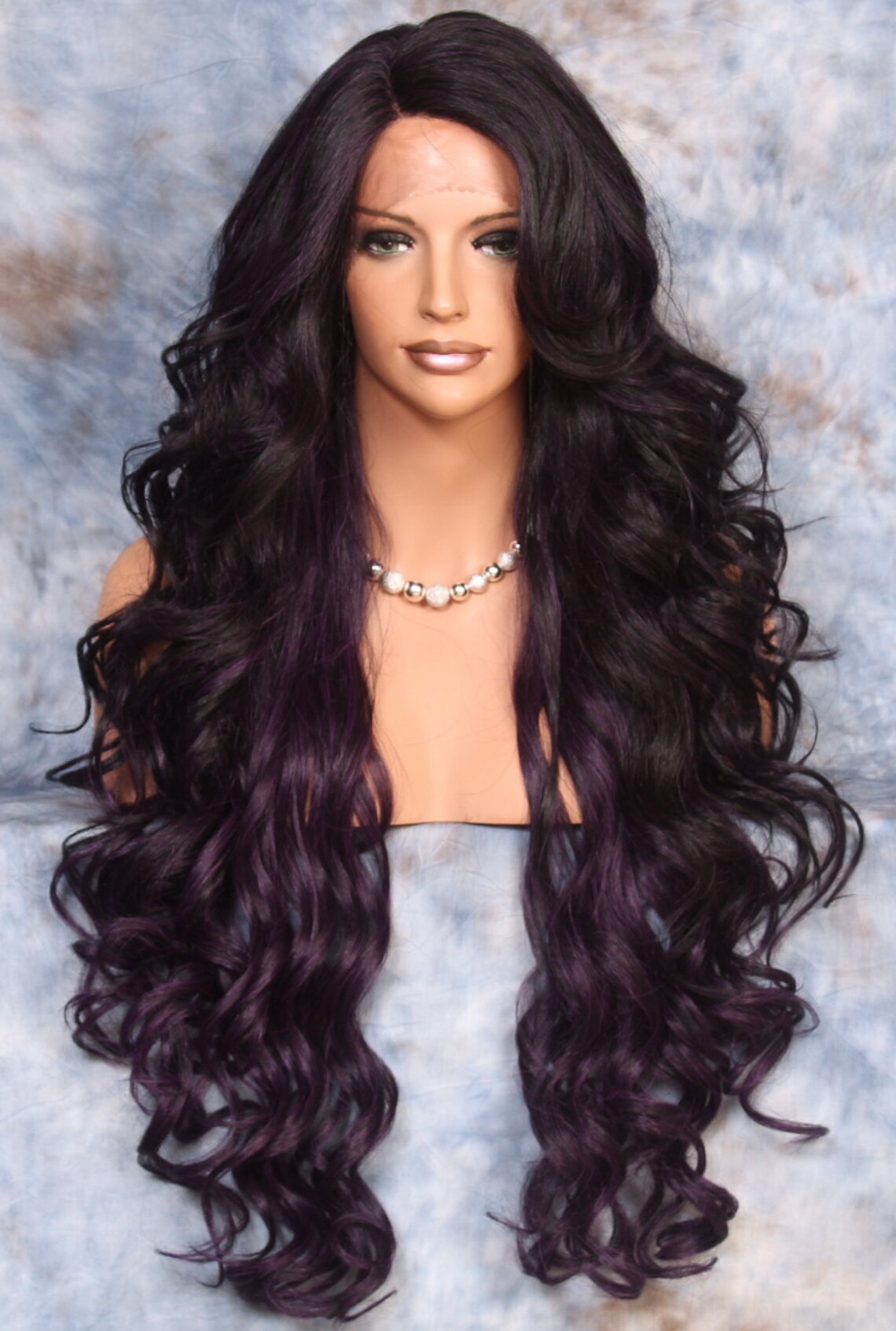EXTRA LONG Human Hair Blend Lace Front Wig 38 Curly | Etsy