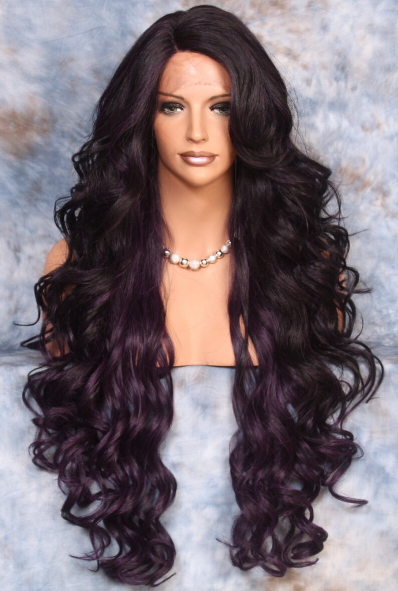 EXTRA LONG Human Hair Blend Lace Front Wig 38 Curly - Etsy