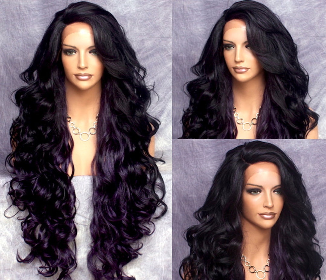 EXTRA LONG Human Hair Blend Lace Front Wig 38 Curly - Etsy