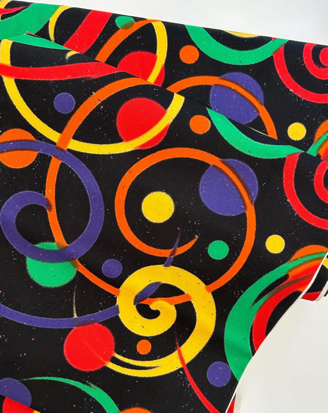 By the 1/2 Yard. Vibrant Multi-colored Swirl and Dot Quilt Fabric ...