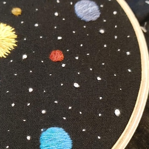Hand Embroidered Solar System Planets Space Embroidery - Etsy