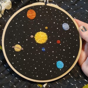 Hand Embroidered Solar System Planets Space Embroidery - Etsy
