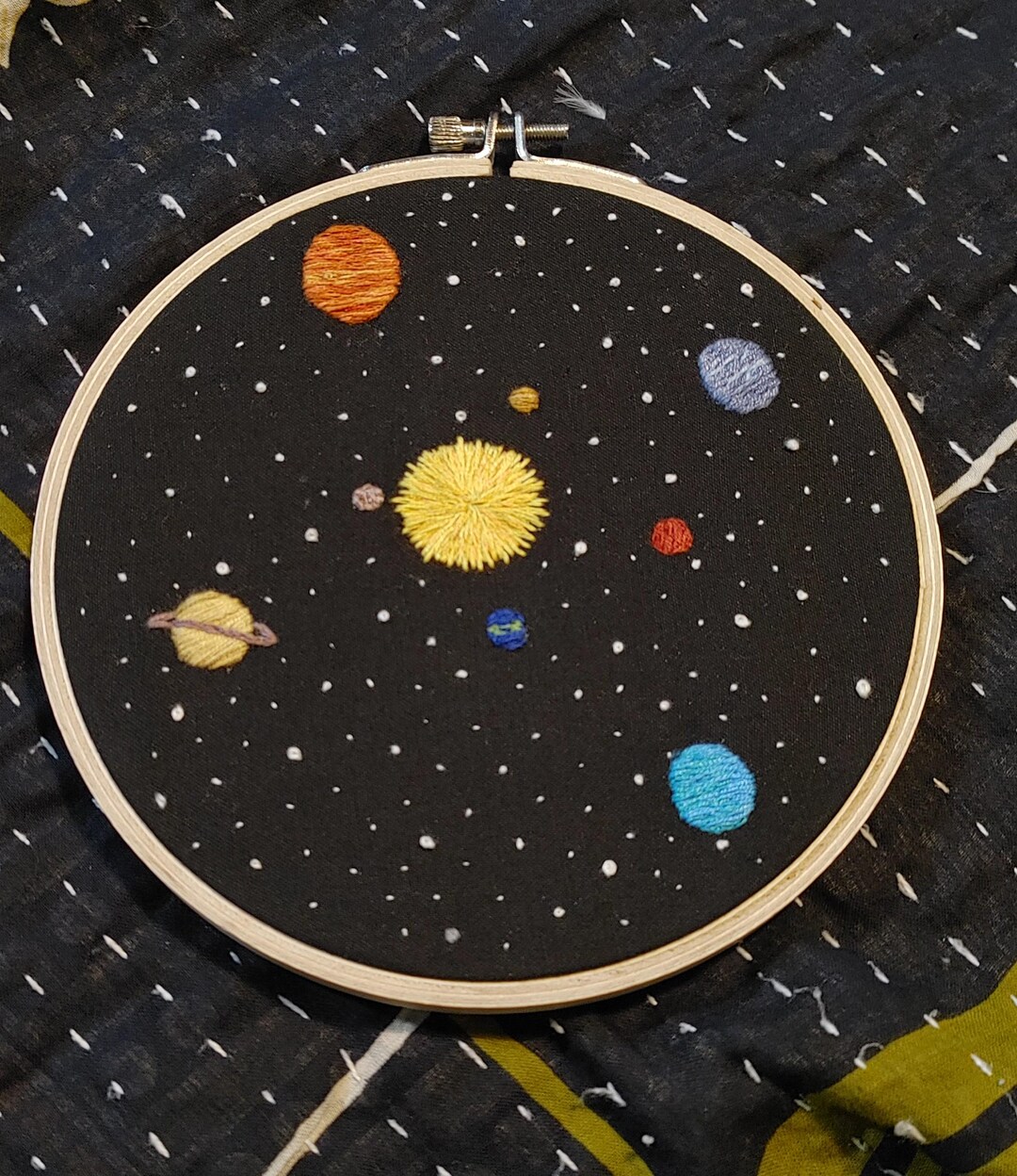 Hand Embroidered Solar System Planets Space Embroidery - Etsy
