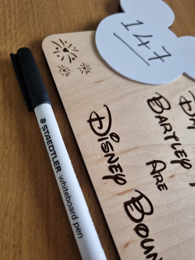 Disney Themed Whiteboard Countdown Sign Personalised Family - Etsy