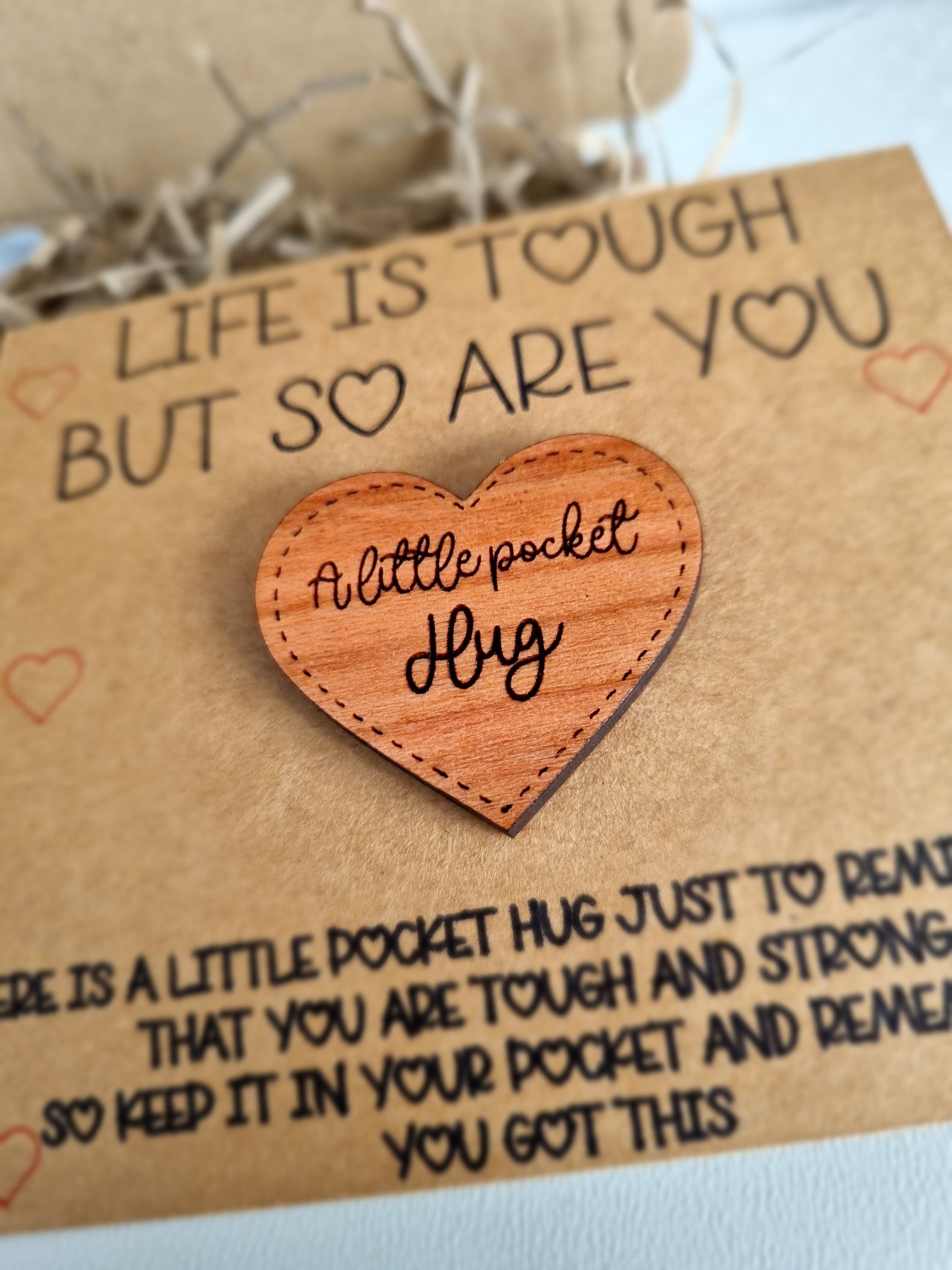 Personalised Pocket Hug Little Pocket Hug Gift for Friends Tough Times ...