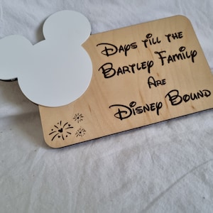 Disney Themed Whiteboard Countdown Sign Personalised Family Holiday ...
