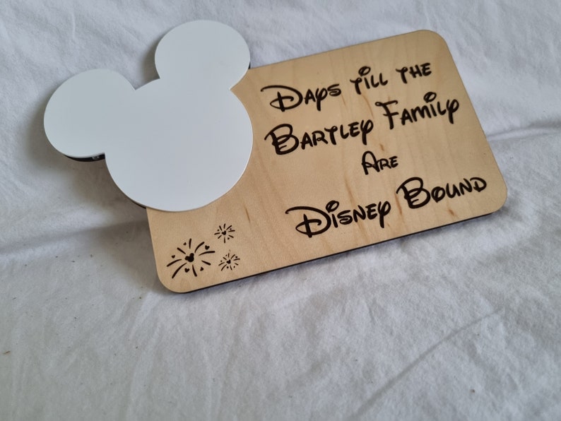 Disney Themed Whiteboard Countdown Sign - Personalised Family Holiday ...