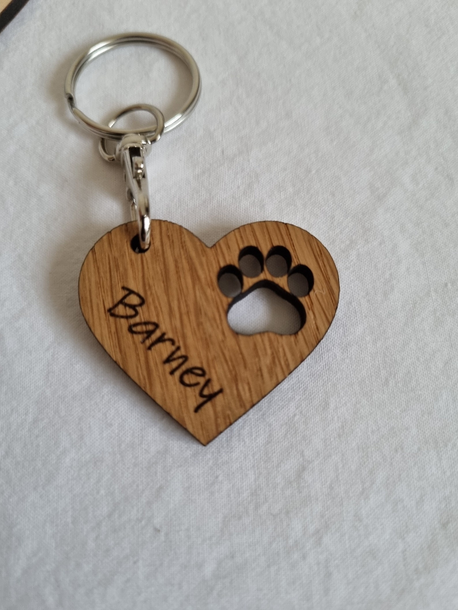 Love Heart Paw Print Keyrings Paw Print Keyring Pet Memory - Etsy UK
